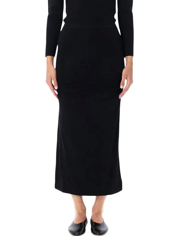 TOTEME Asymmetrical Draped T-shirt Skirt With Elastic Waistband - Nero