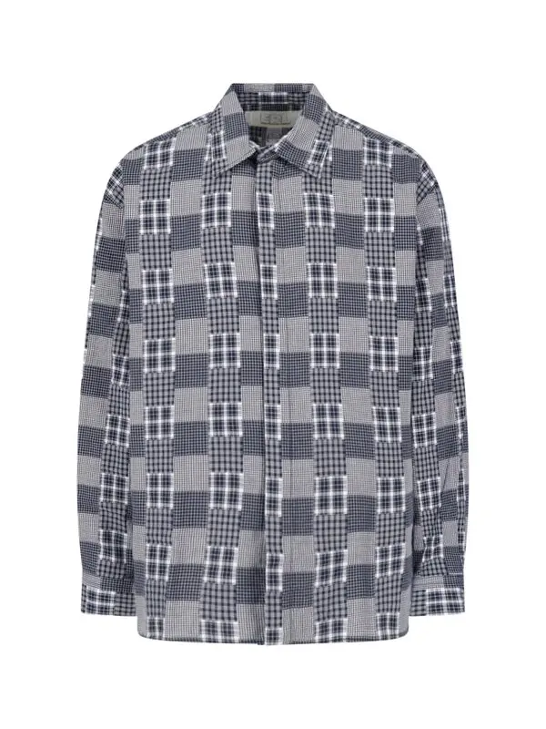 ERL Patchwork Plaid Cotton Shirt