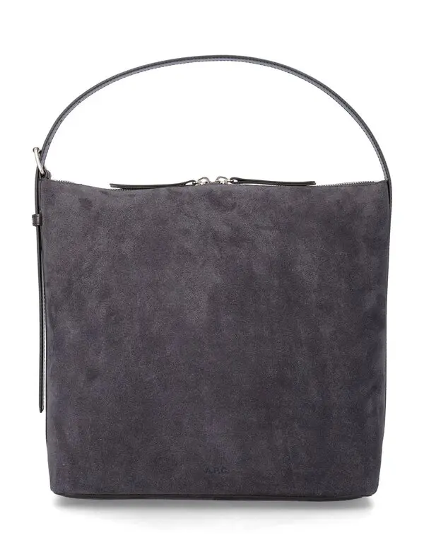 A.p.c. Vera Smooth Leather Double-zip Handbag With Adjustable Strap - Slate Gray