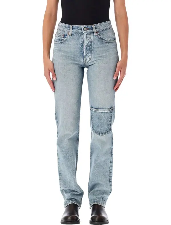 MAISON MARGIELA High-rise Straight-leg Jeans With Patch Pocket - Blu