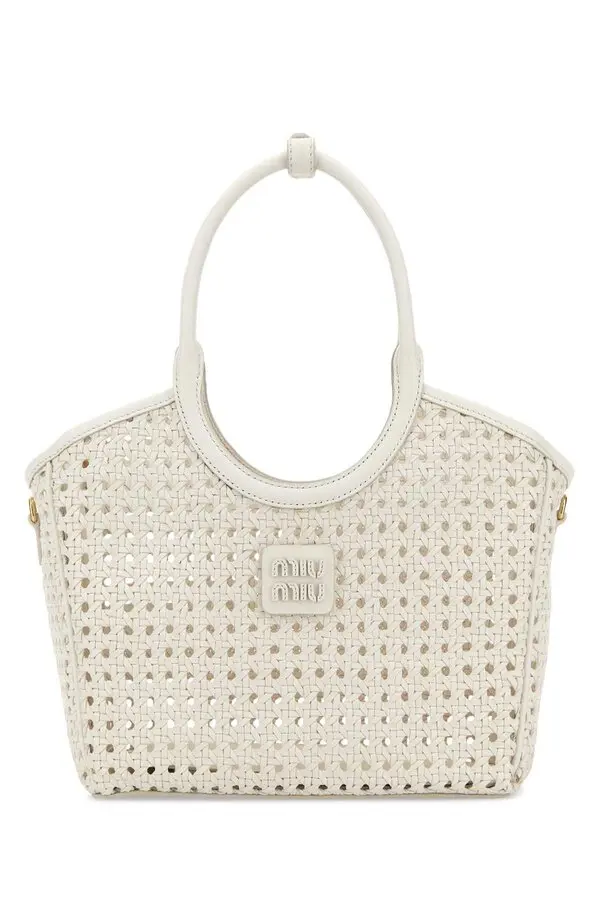 Miu Miu Mini Leather Handbag 22 Cm X 12 Cm X 17 Cm - White