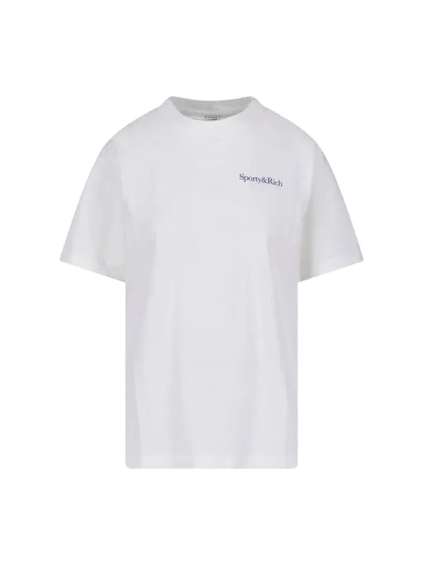 Sporty & Rich Graphic Cotton T-shirt - White