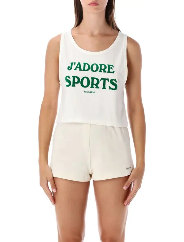Sporty & Rich Graphic Cropped Tank Top