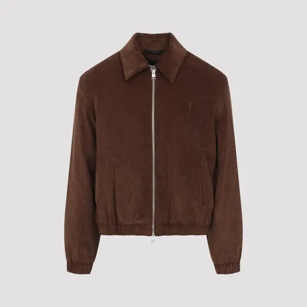 AMI Paris Zipped Polyethylene Jacket - Brown