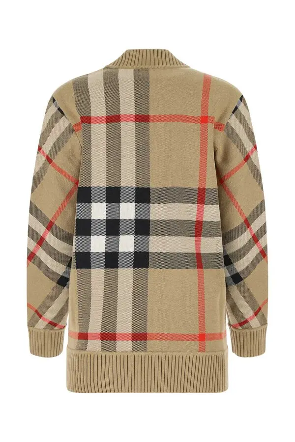 Burberry Embroidered Knit Cardigan In Polyester & Merino Wool Blend - Printed