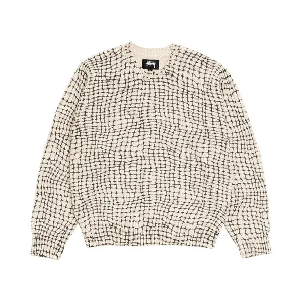 StÜssy Mesh Print Sweater 'mesh Net - White