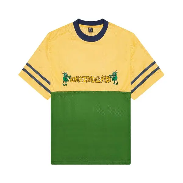 BRAIN DEAD Paneled Football Mesh Shirt