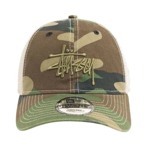 StÜssy 9twenty Washed Basic Trucker 'woodland Camo