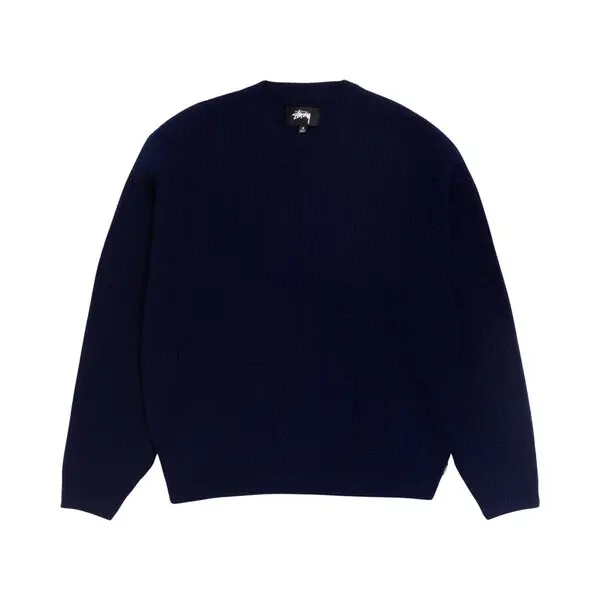 StÜssy Waffle Cashmere Sweater 'deep Navy - Blue