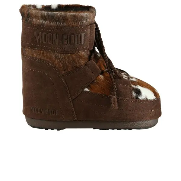 Moon Boot Wmns Icon Cow Boot Low Cocoa - White