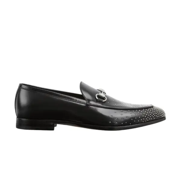 Gucci Horsebit Studded Leather Loafers - Black