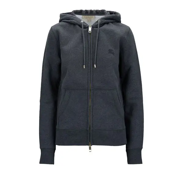 Burberry Clarendon Check Hood Zip Up Hoodie - Grey