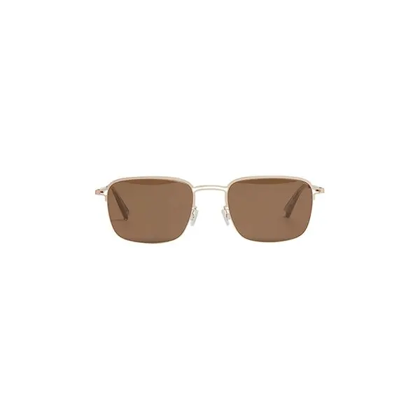 Mykita X Maison Margiela Mmcraft018 Sunglasses 'cgd/white/raw Brown Solid - Gold