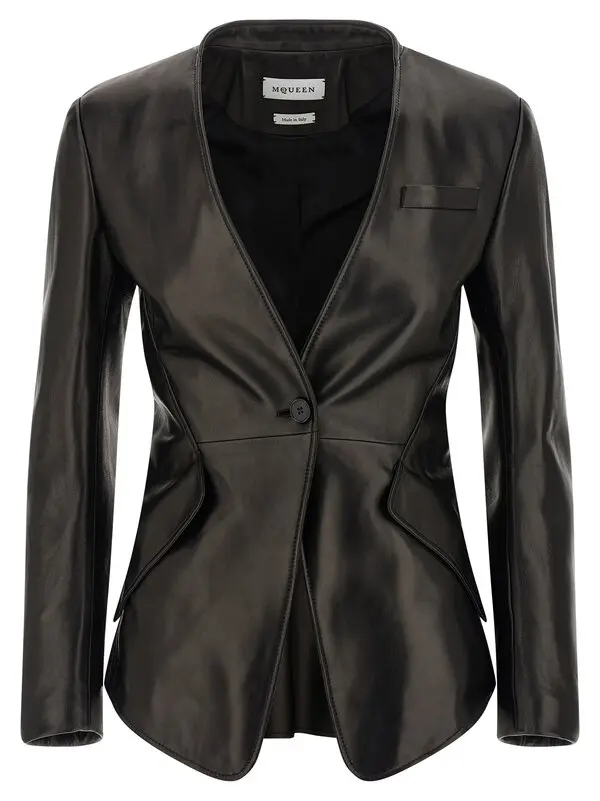 Alexander McQueen Nappa Blazer - Black