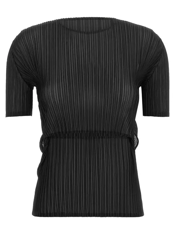 Issey Miyake Sheer Slit Pleats' Top