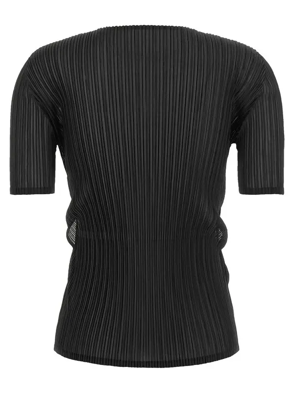 Issey Miyake Sheer Slit Pleats' Top