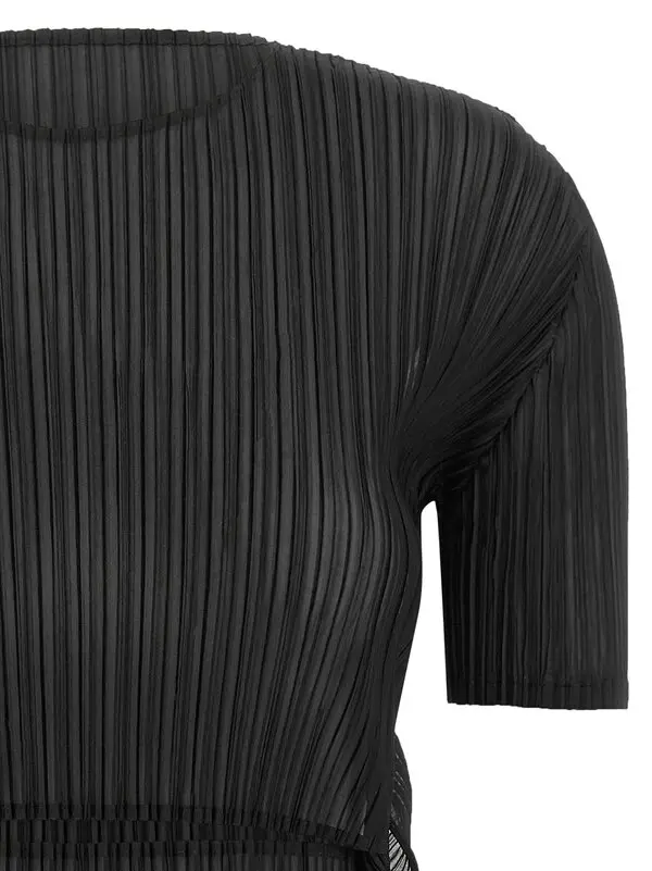 Issey Miyake Sheer Slit Pleats' Top