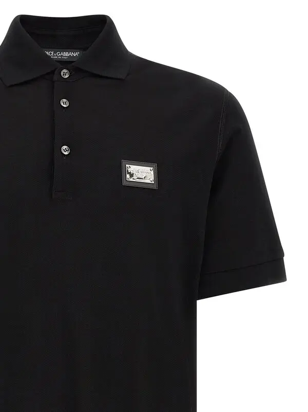 Dolce & Gabbana Logo Plate Polo Shirt