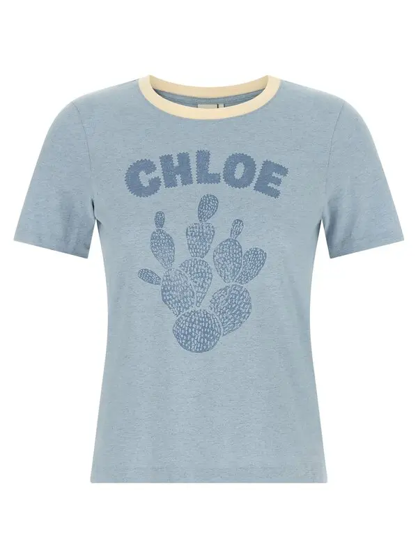 Chloé Graphic Print T-shirt - Blue