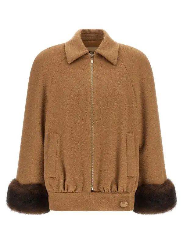 Valentino Garavani Fur Insert Caban - Brown