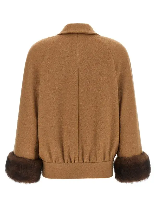Valentino Garavani Fur Insert Caban - Brown