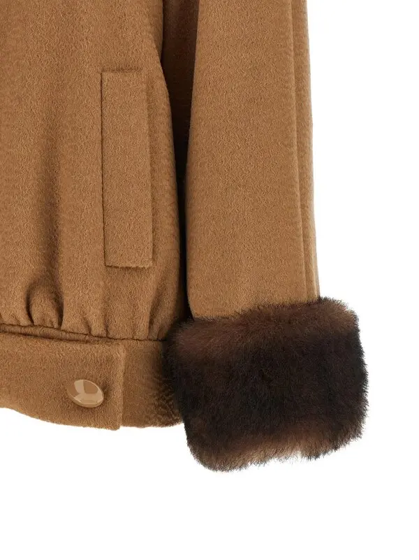 Valentino Garavani Fur Insert Caban - Brown