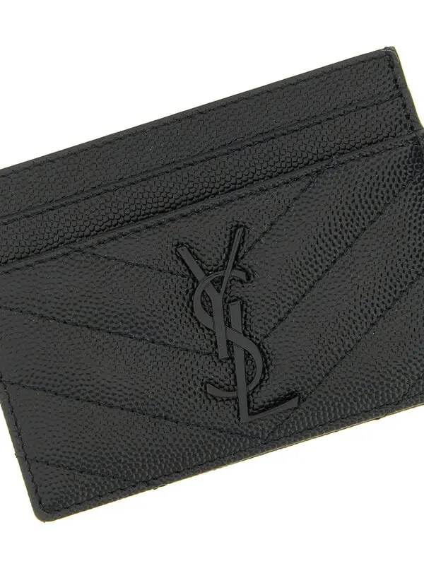 Saint Laurent Logo Matelassé Card Holder