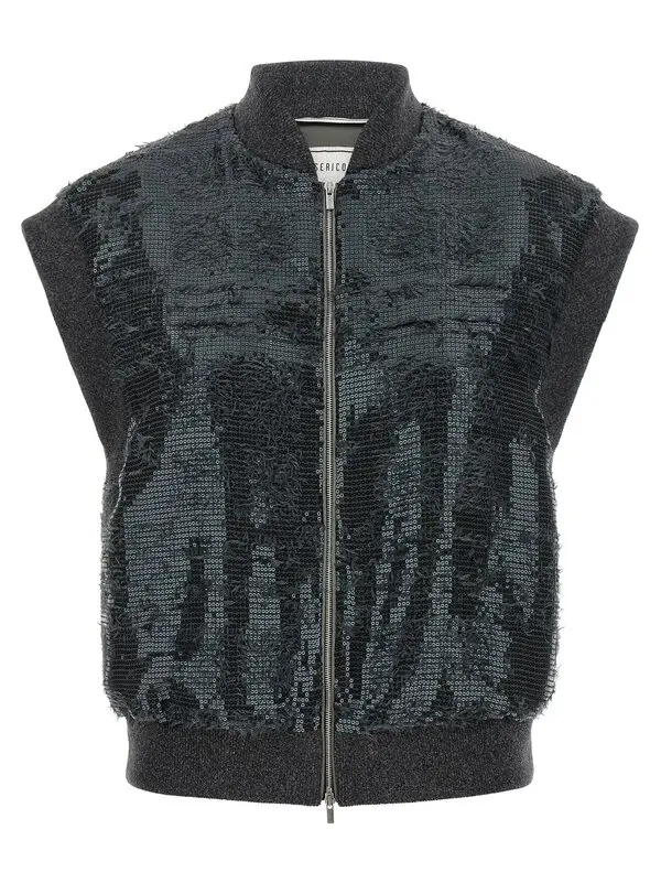 Peserico Sequin Vest - Gray