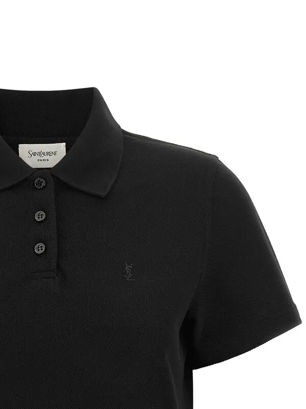 Saint Laurent Cassandre' Crop Polo Shirt