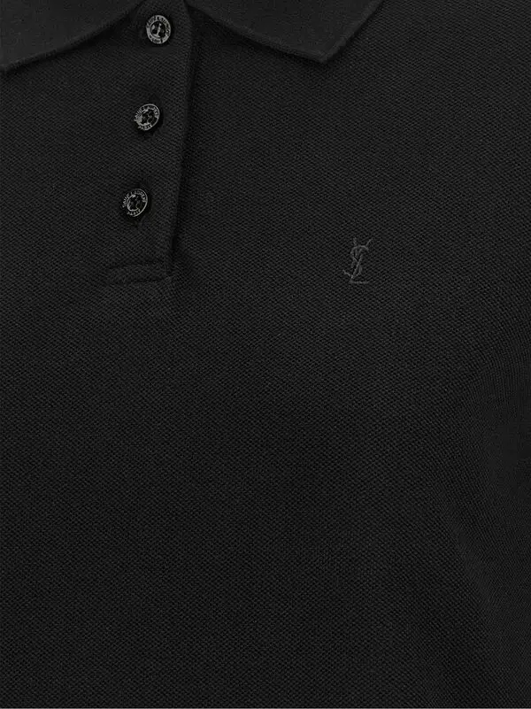 Saint Laurent Cassandre' Crop Polo Shirt