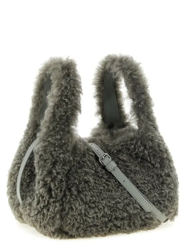 Stella McCartney Shearling Logo Shoulder Bag