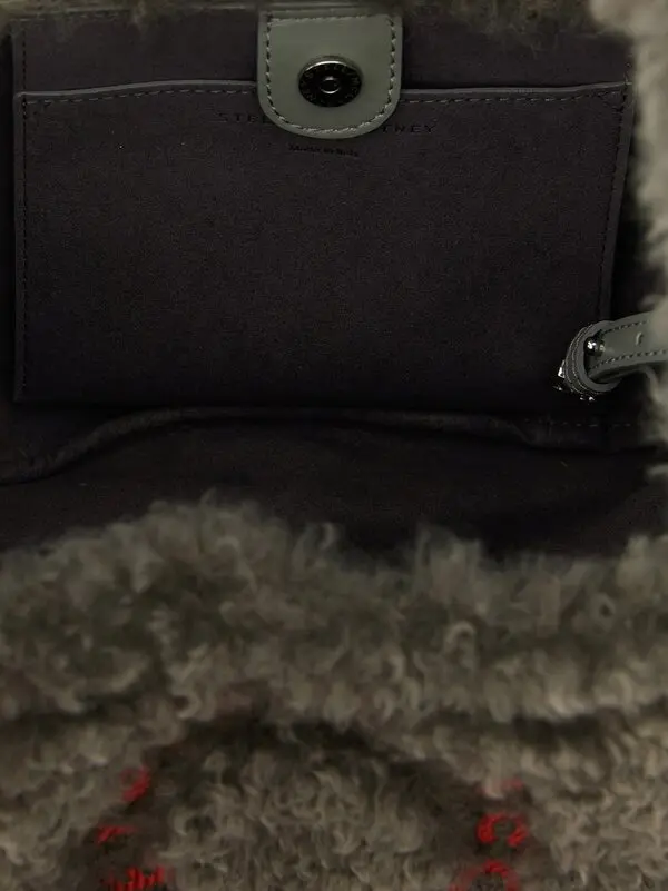 Stella McCartney Shearling Logo Shoulder Bag