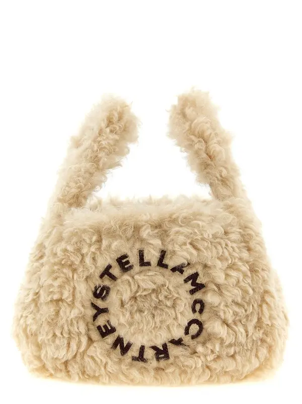 Stella McCartney Shearling Logo Shoulder Bag