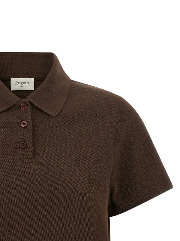 Saint Laurent Cassandre' Crop Polo Shirt