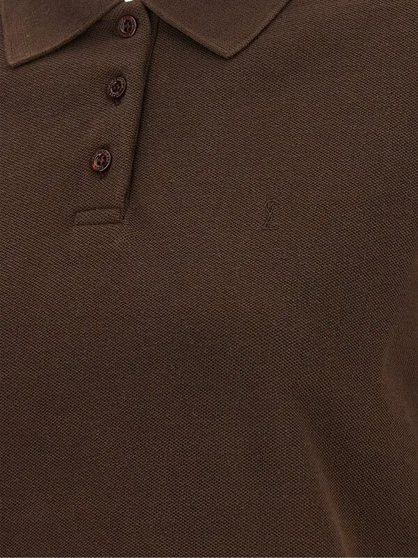 Saint Laurent Cassandre' Crop Polo Shirt