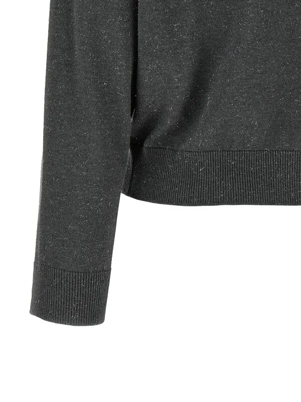 Peserico Lamé Thread Turtleneck Sweater - Gray