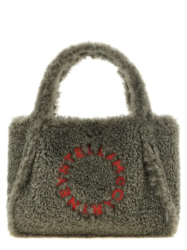 Stella McCartney Shearling Logo Shopping Bag - Gray