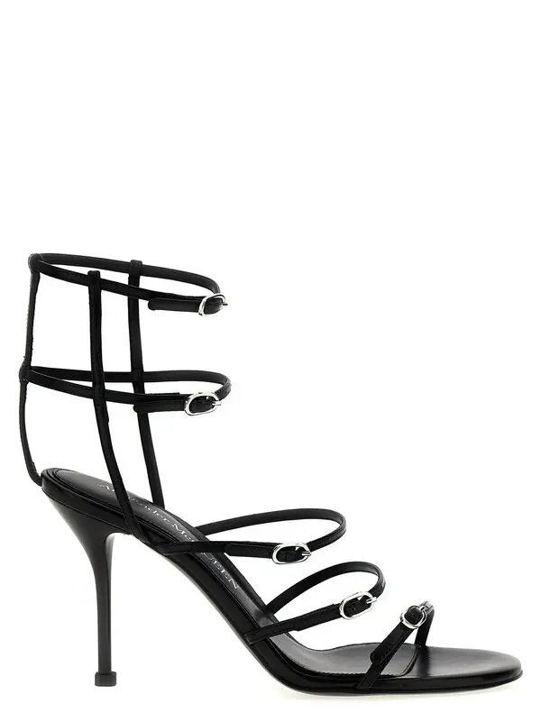 Alexander McQueen Strap Leather Sandals - Black