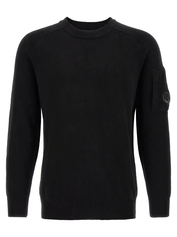 C.P. COMPANY Lambswool Grs' Sweater With Lens Detail