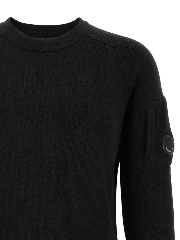 C.P. COMPANY Lambswool Grs' Sweater With Lens Detail