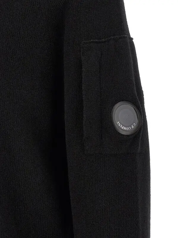 C.P. COMPANY Lambswool Grs' Sweater With Lens Detail