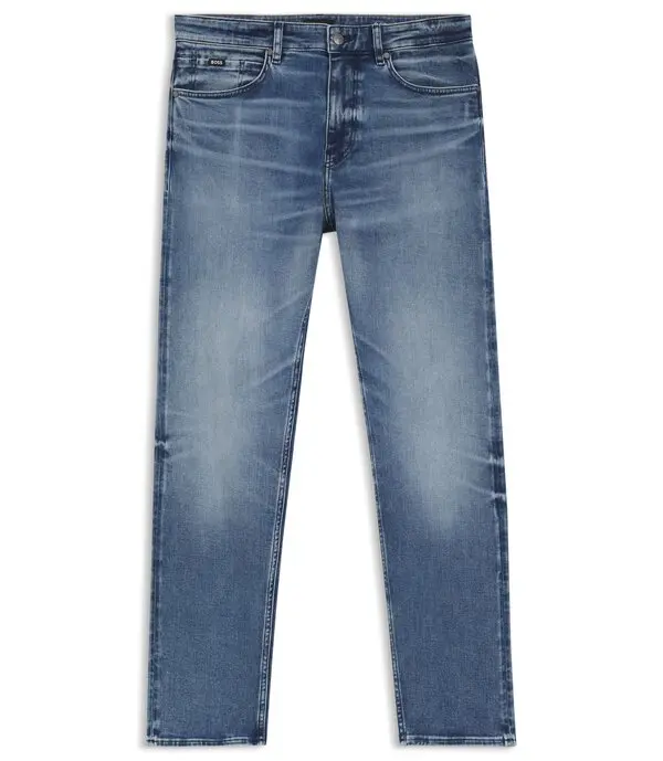 BOSS Straight-leg Jeans In A Stretch Cotton Blend - Turquoise