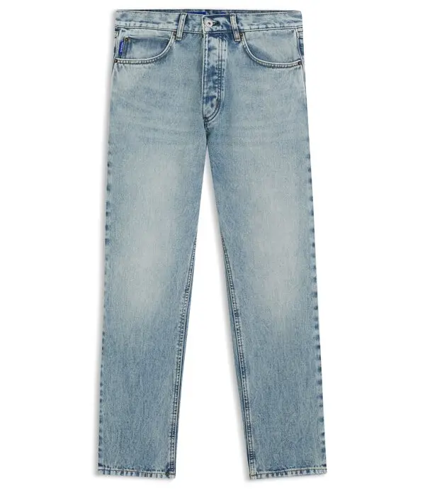 Hugo Regular-fit Jeans In Bright- Broken-twill Fabric