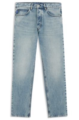 Hugo Regular-fit Jeans In Bright- Broken-twill Fabric