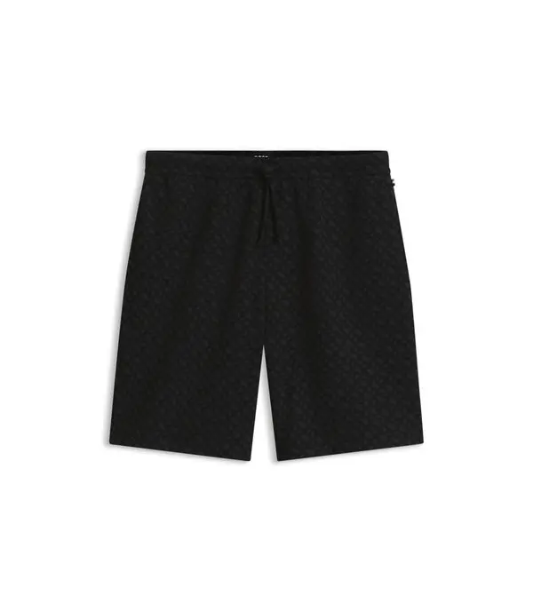 BOSS Cotton-blend Pajama Pants With Graphic Print - Black