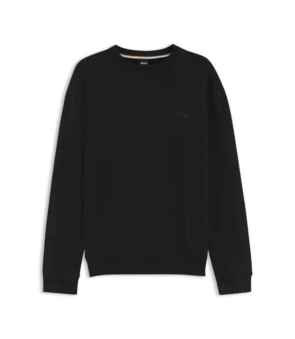 BOSS Logo-embroidered Cotton Sweatshirt With Satin Piping