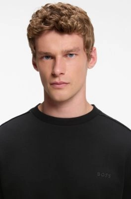 BOSS Logo-embroidered Cotton Sweatshirt With Satin Piping