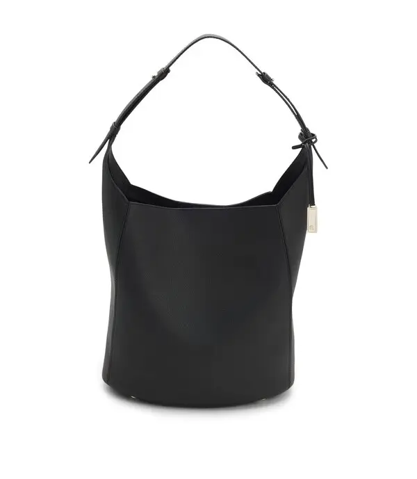 BOSS Leather Bucket Bag With Double-b Monogram Plaque