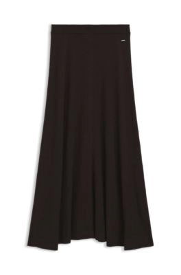 BOSS Maxi Skirt In Ribbed Virgin Wool