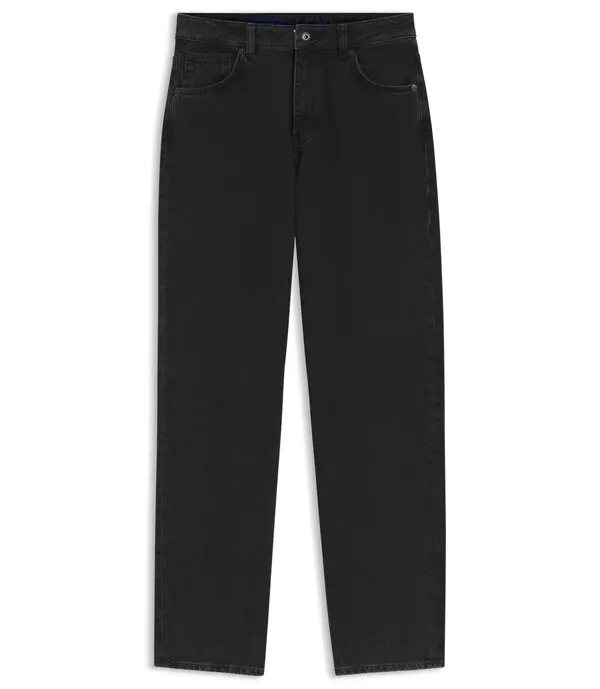 Hugo Wide-leg Loose-fit Jeans In Cotton
